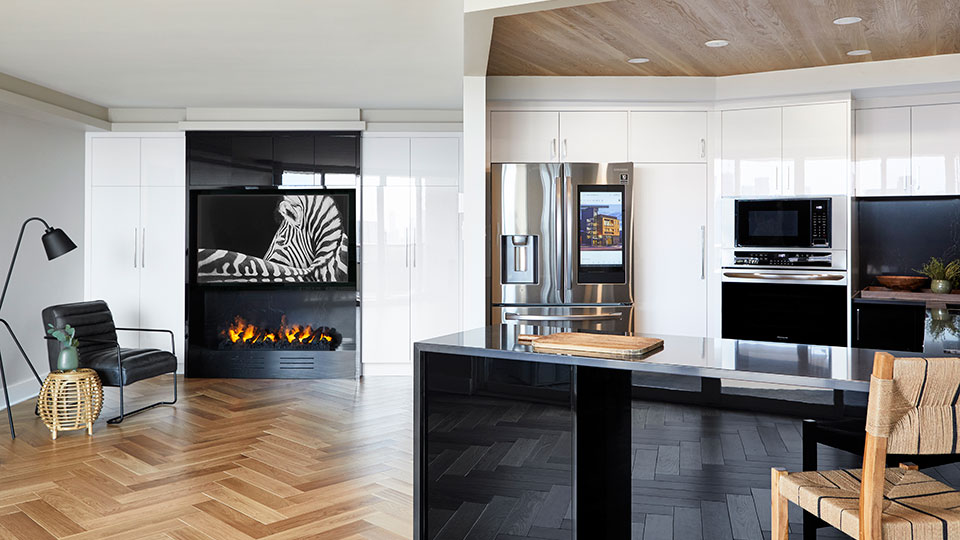 A drastic remodel to an old condo suite